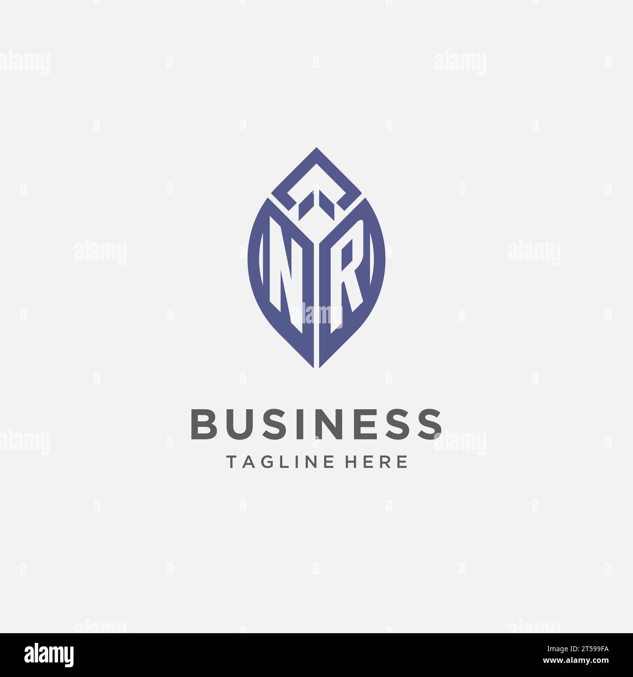 NR logo with leaf shape, clean and modern monogram initial logo design vector graphic Stock ...