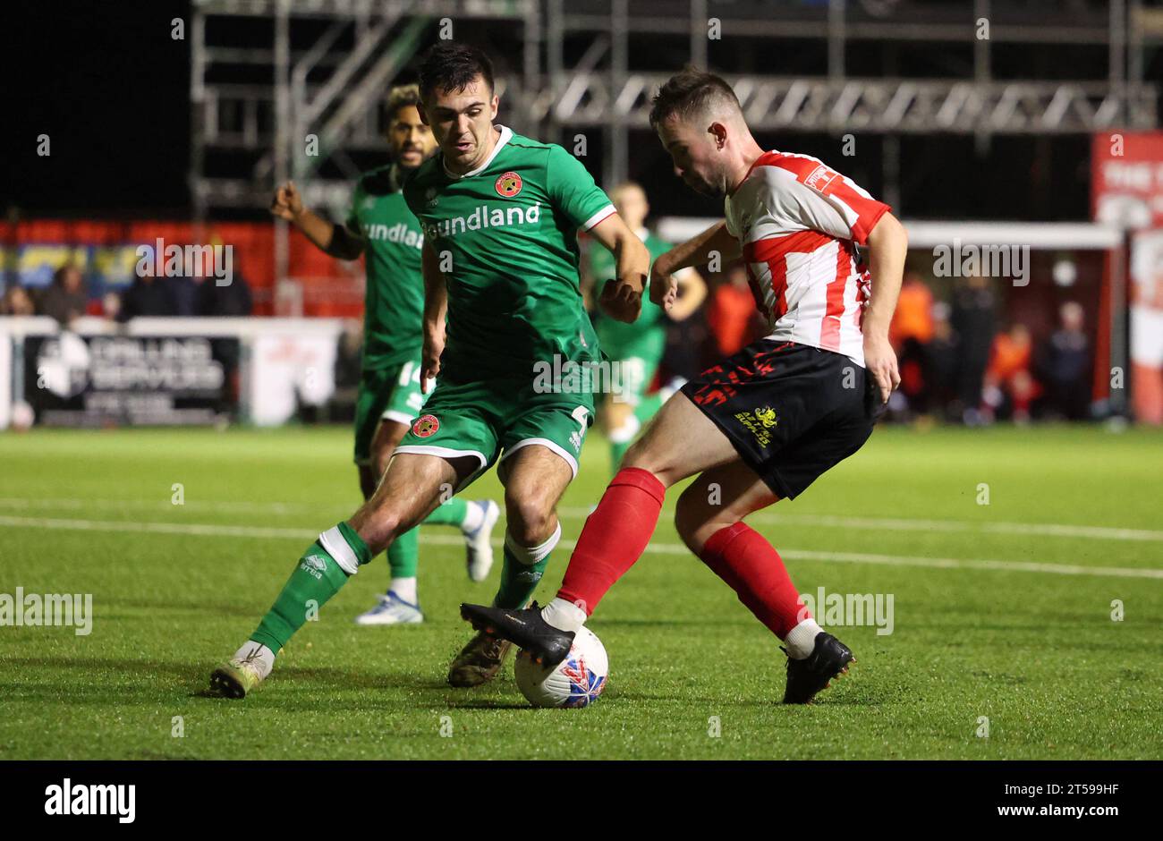 Walsall’s Oisin McEntee tackles Sheppey United’s Alexander Willis ...