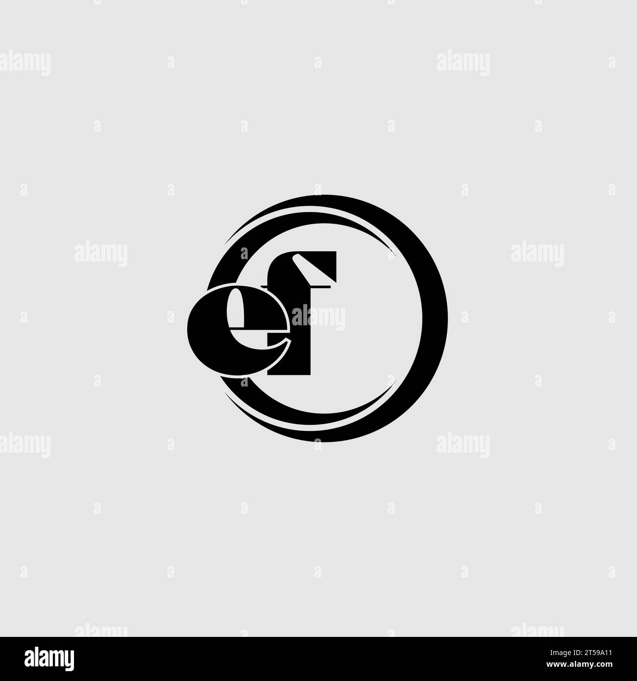 Initial ef logo vector vectors Black and White Stock Photos & Images ...