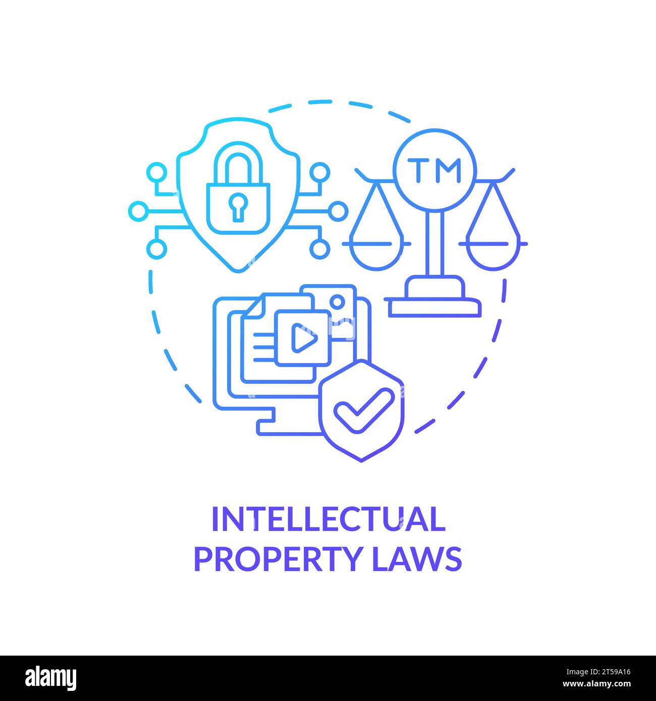 Thin line gradient icon intellectual property laws concept Stock Vector Image & Art - Alamy