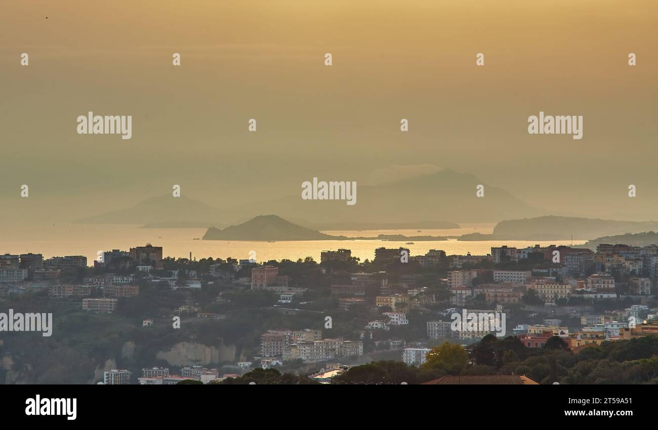 Naples is one of the most ancient cities in Europe.This is a top view ...