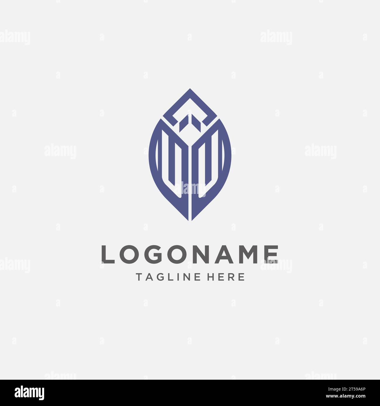UU logo with leaf shape, clean and modern monogram initial logo design ...