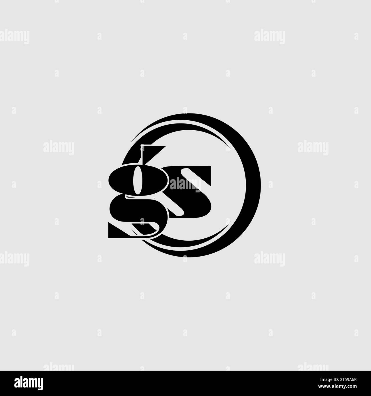 Letters GS simple circle linked line logo vector graphic Stock Vector ...
