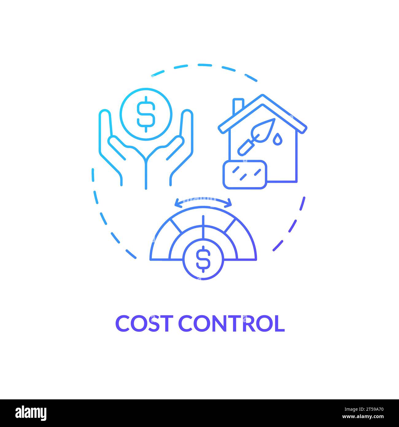 2D thin line gradient icon cost control concept Stock Vector Image & Art - Alamy