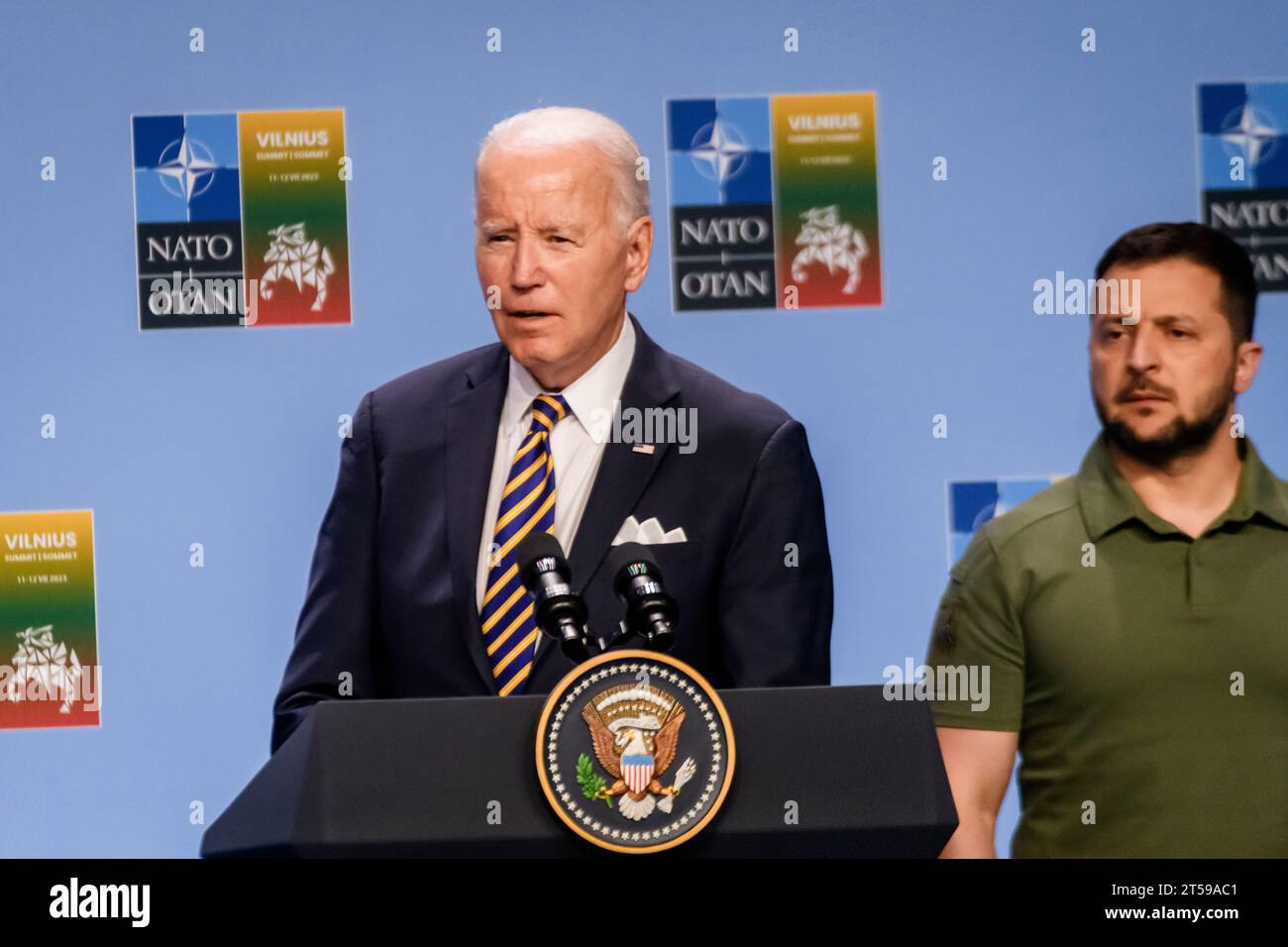 VILNIUS, LITHUANIA. 12th July 2023. G7 leaders event to announce a Joint Declaration of Support ...