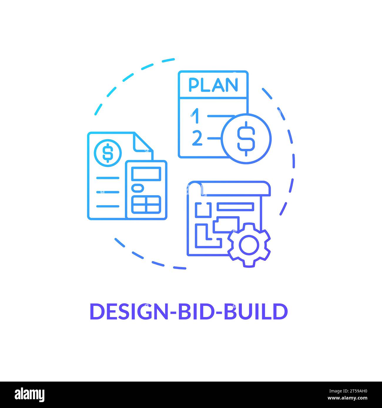 2D thin line gradient icon design bid build concept Stock Vector Image & Art - Alamy
