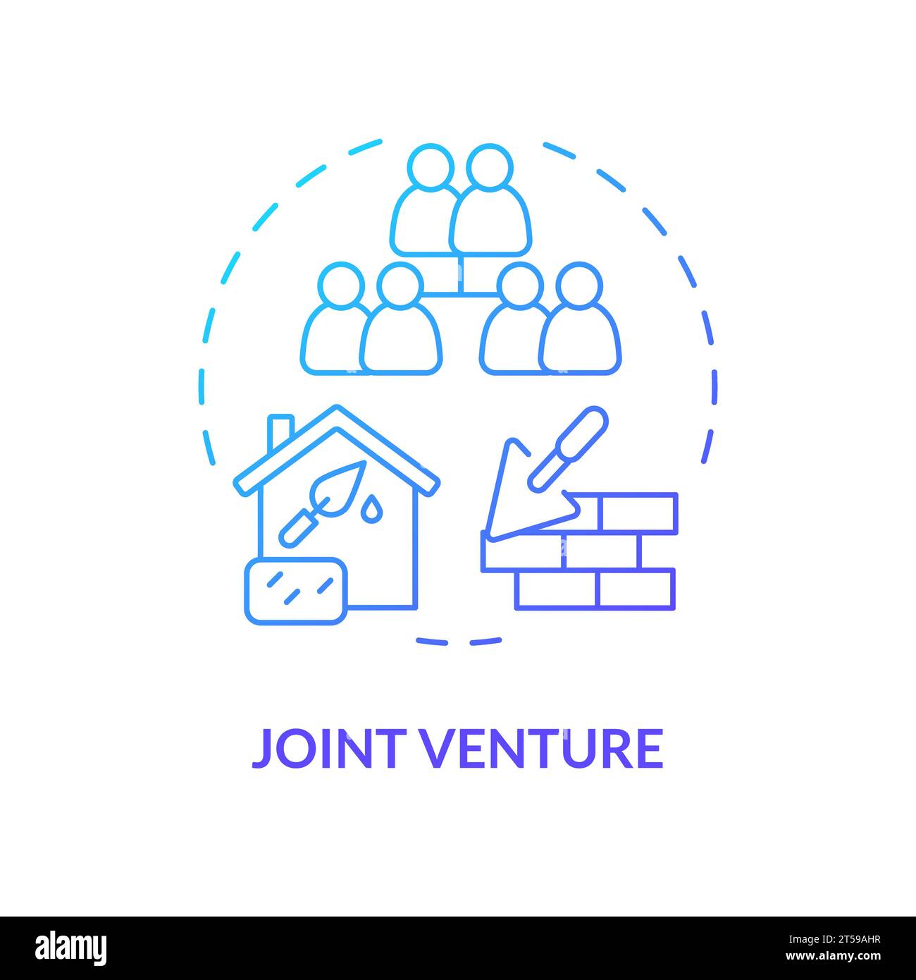 2D thin line gradient icon joint venture concept Stock Vector Image & Art - Alamy