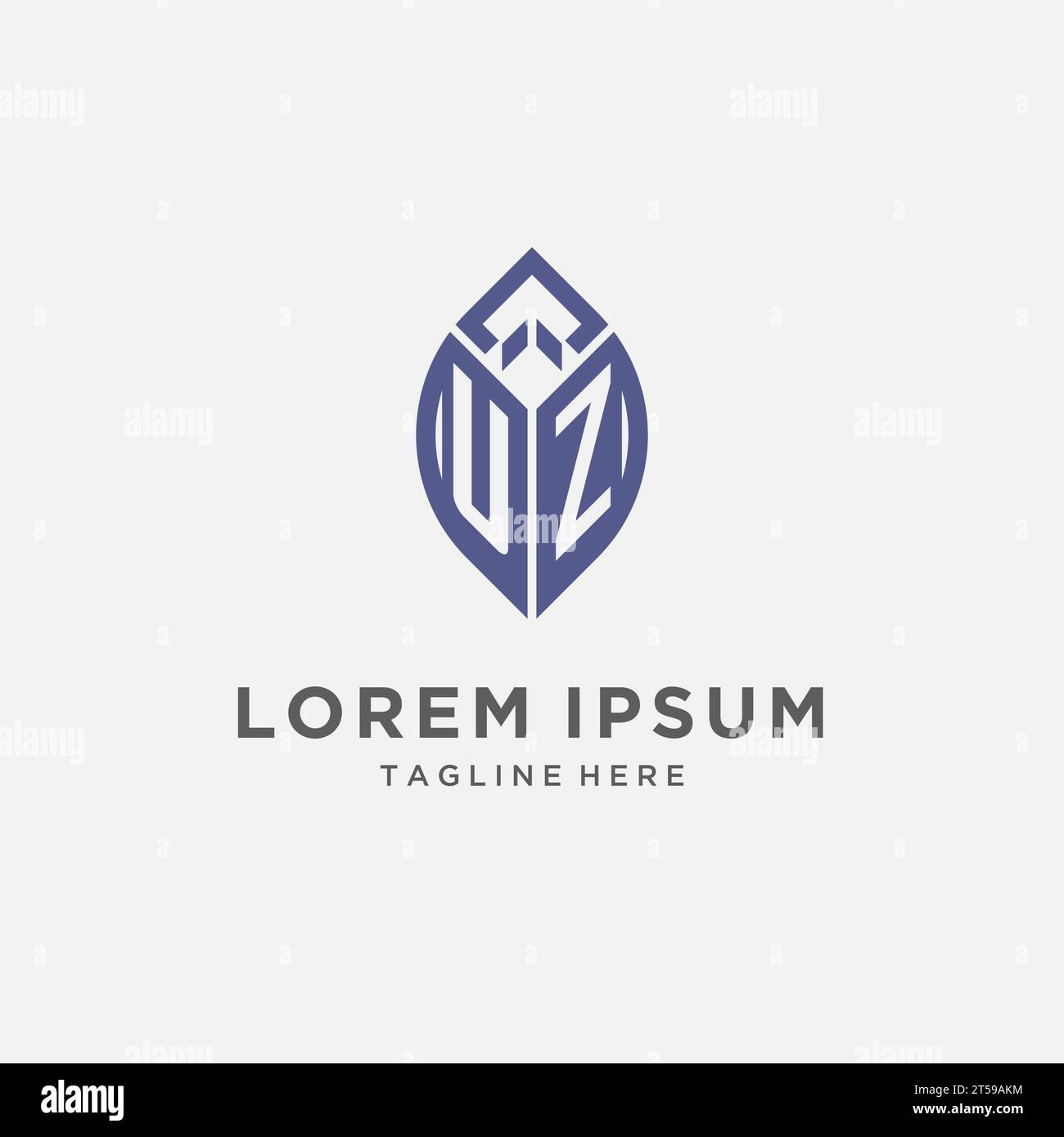 UZ logo with leaf shape, clean and modern monogram initial logo design vector graphic Stock ...