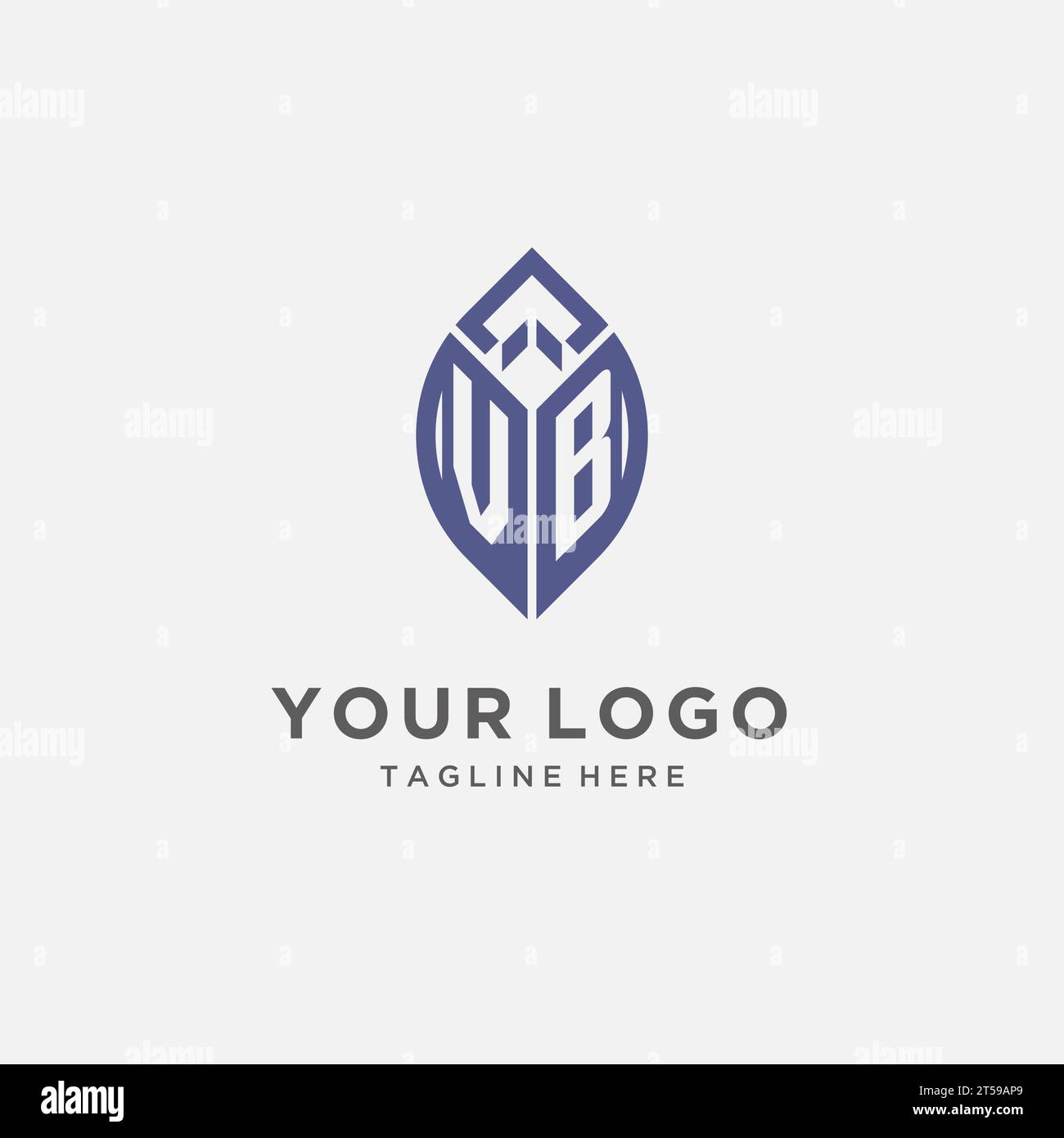 VB logo with leaf shape, clean and modern monogram initial logo design ...