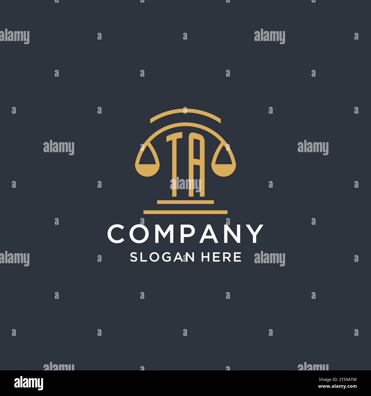 TA initial with scale of justice logo design template, luxury law and ...