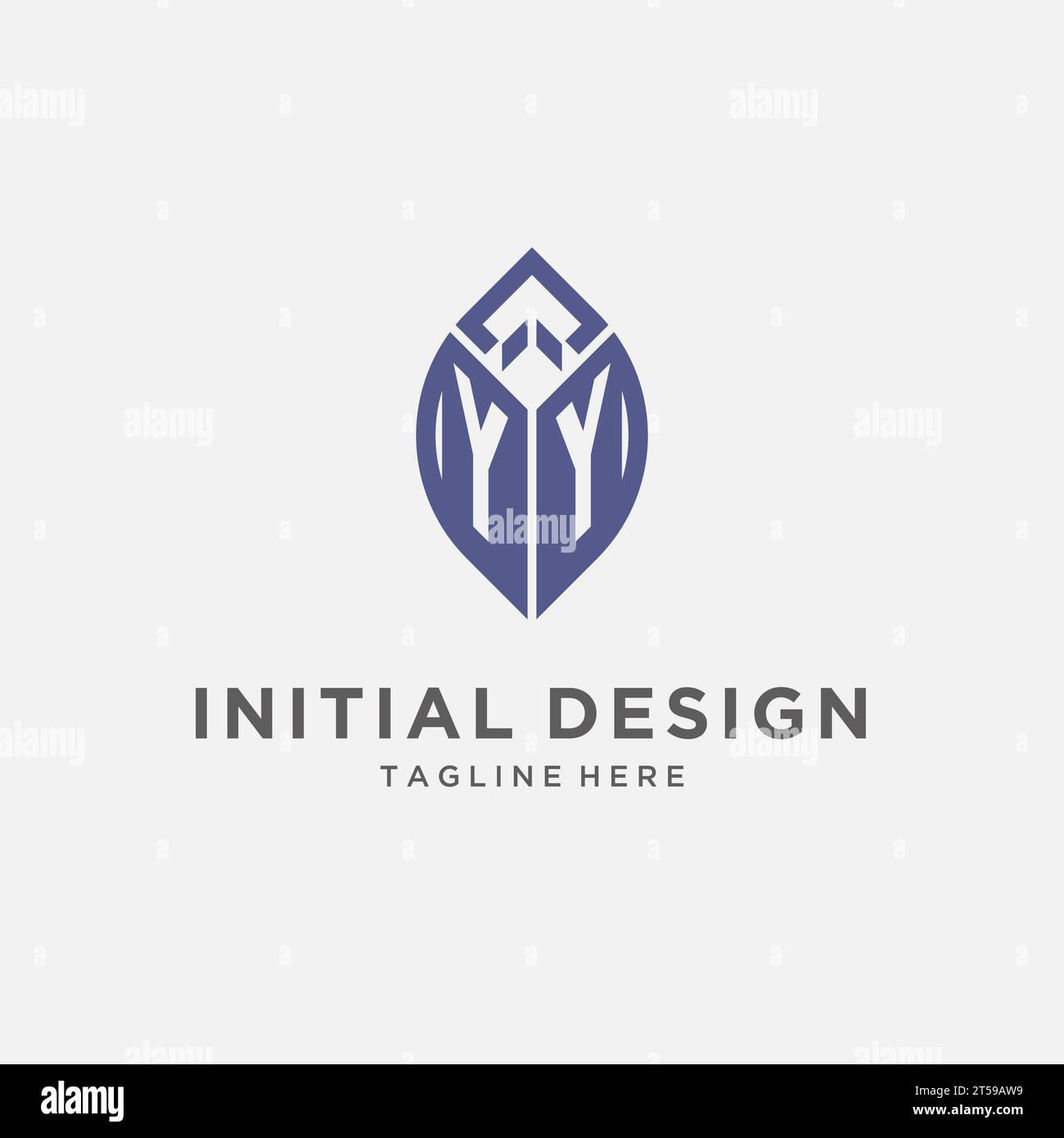 YY logo with leaf shape, clean and modern monogram initial logo design ...