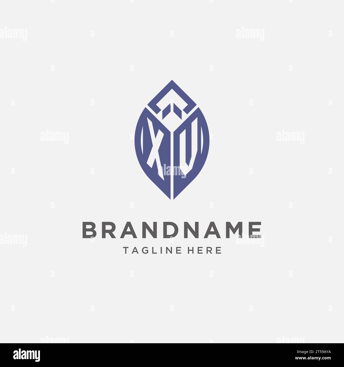 XV logo with leaf shape, clean and modern monogram initial logo design ...