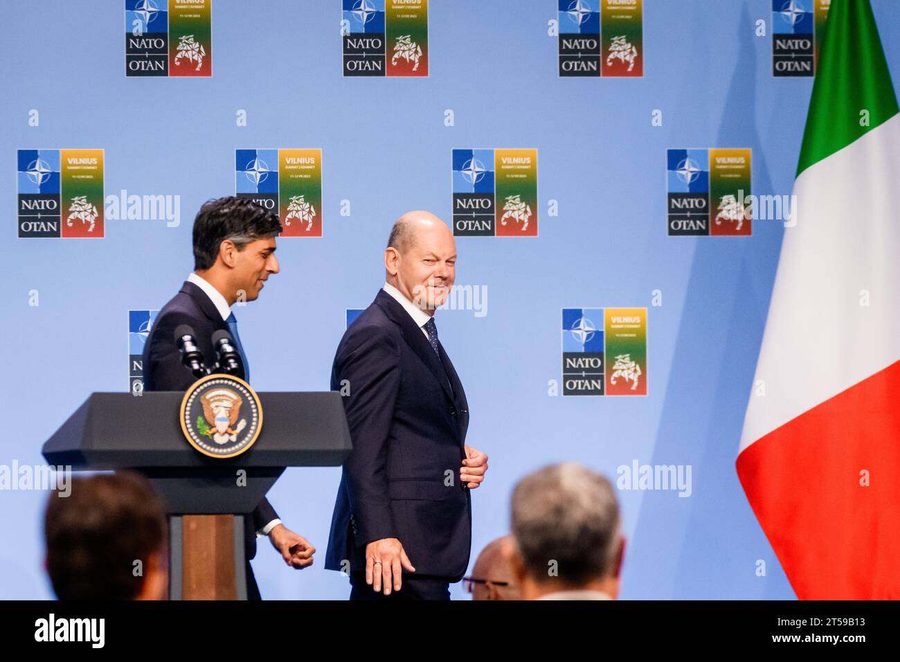 VILNIUS, LITHUANIA. 12th July 2023. G7 leaders event to announce a Joint Declaration of Support ...