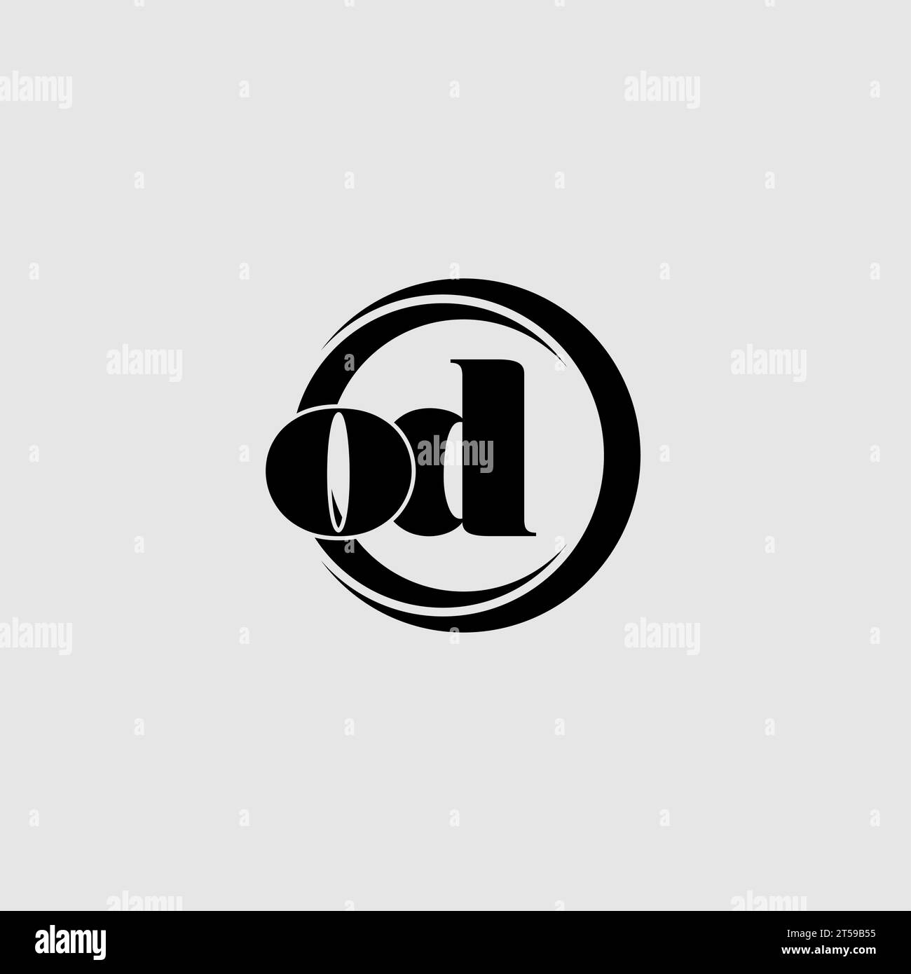 Letters OD simple circle linked line logo vector graphic Stock Vector ...