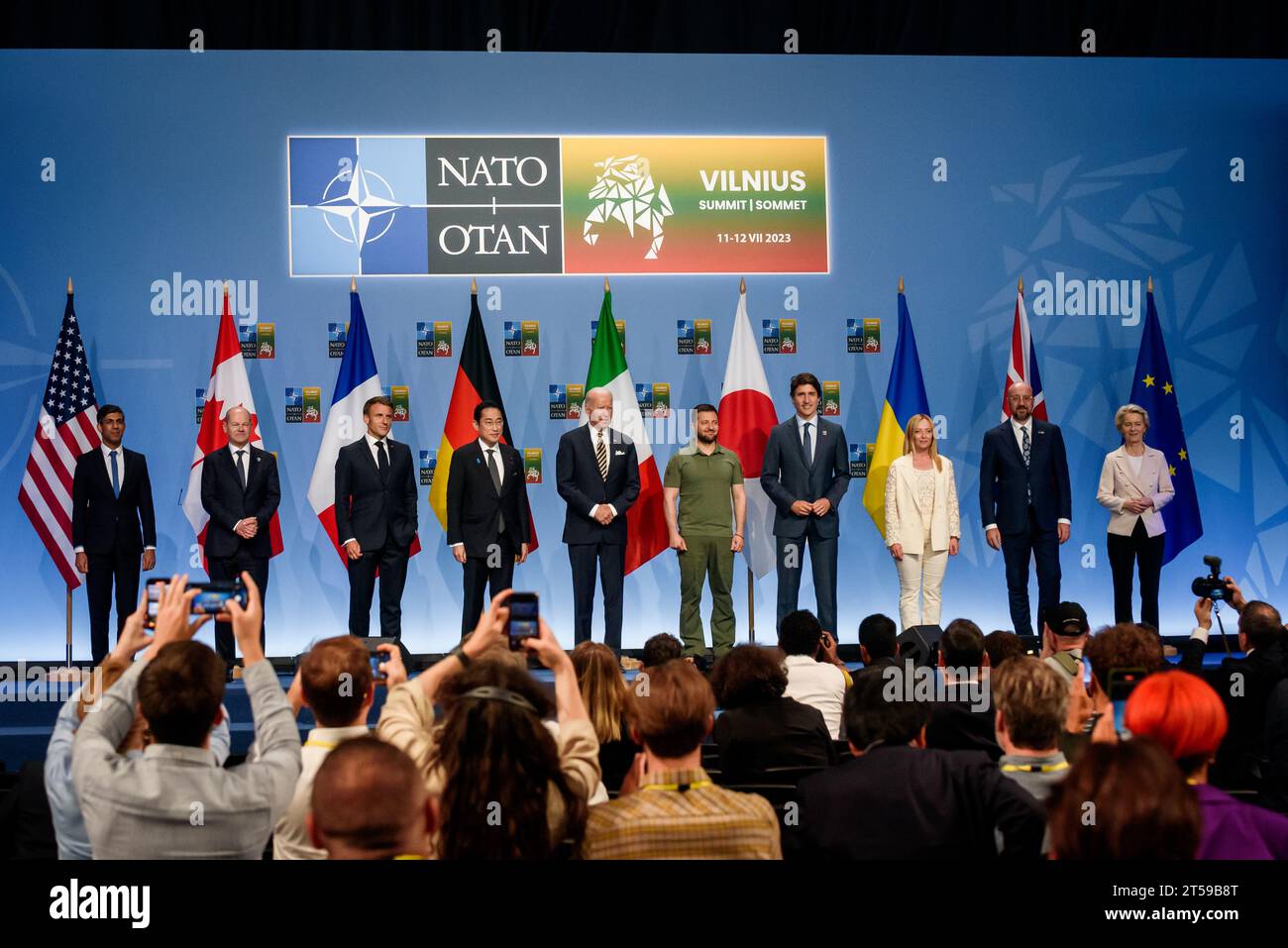 VILNIUS, LITHUANIA. 12th July 2023. G7 leaders event to announce a Joint Declaration of Support ...