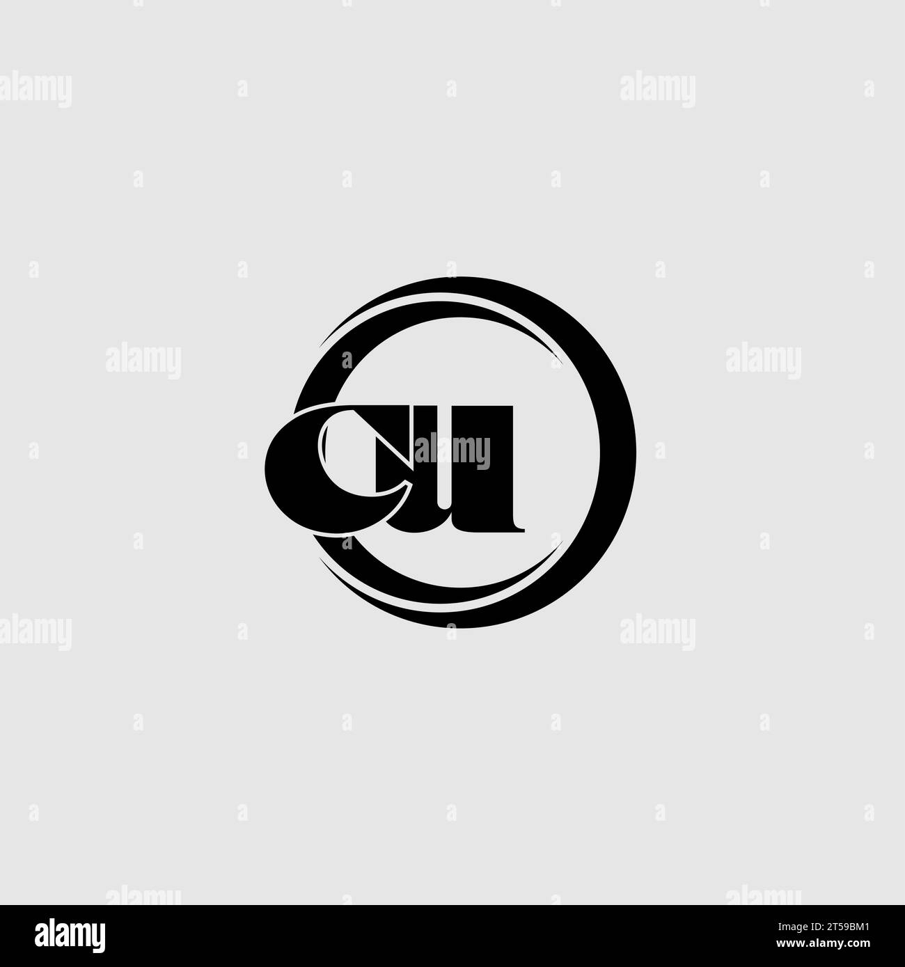 Letters CU simple circle linked line logo vector graphic Stock Vector ...