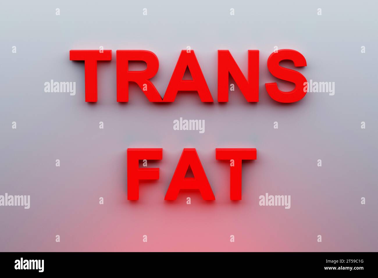 Red 3D title TRANS FAT in food - shining illuminated Stock Photo - Alamy