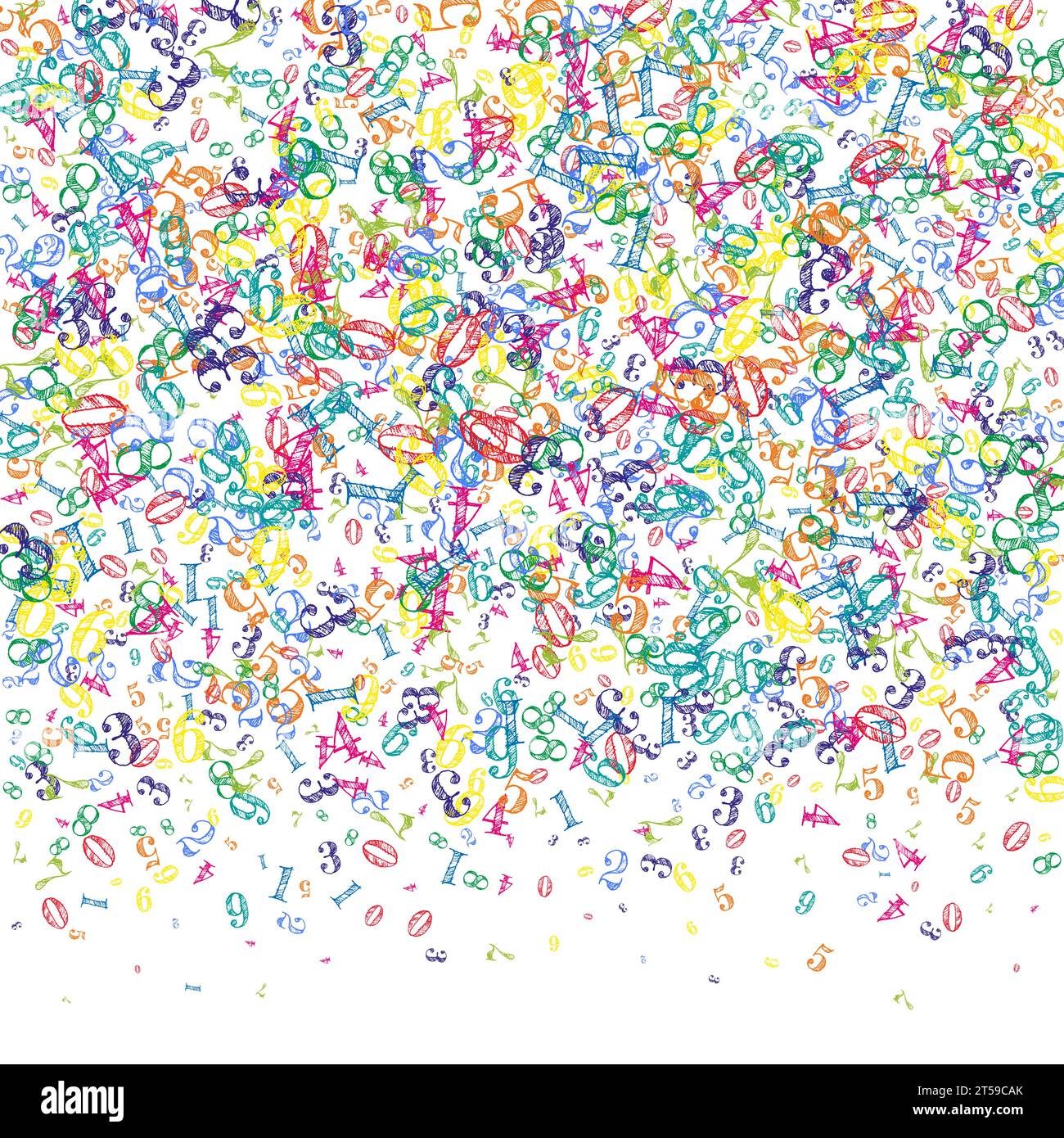 Concept of school background. Colorful childish numbers and digits ...