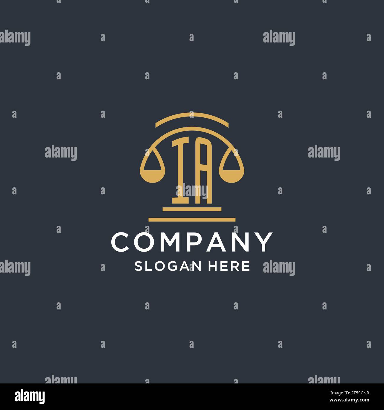 IA initial with scale of justice logo design template, luxury law and ...