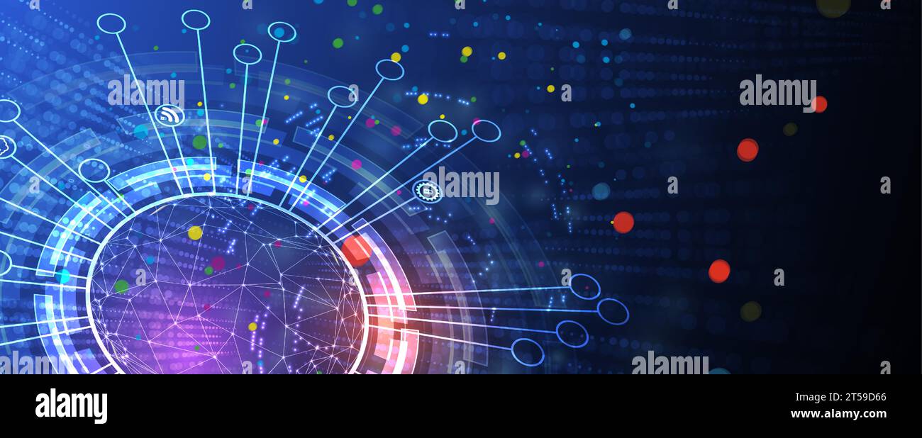 Technology Network Vector Background.. Science and technology ...