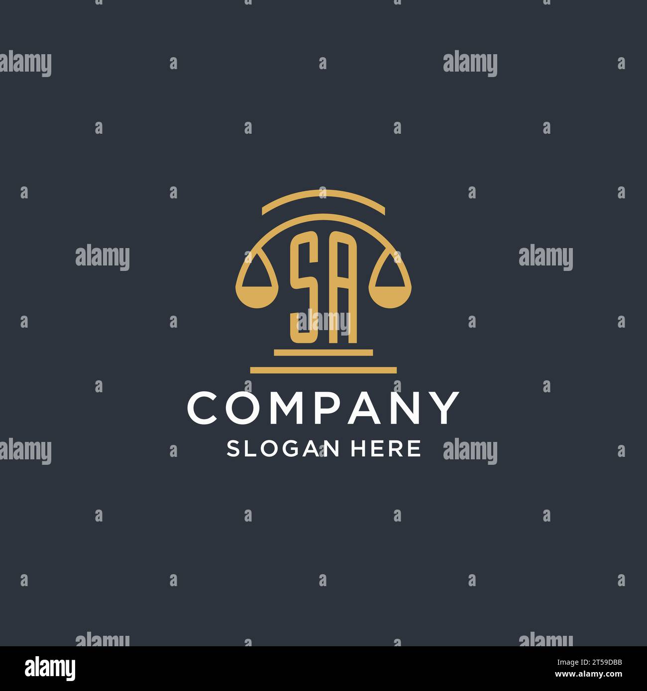 SA initial with scale of justice logo design template, luxury law and ...