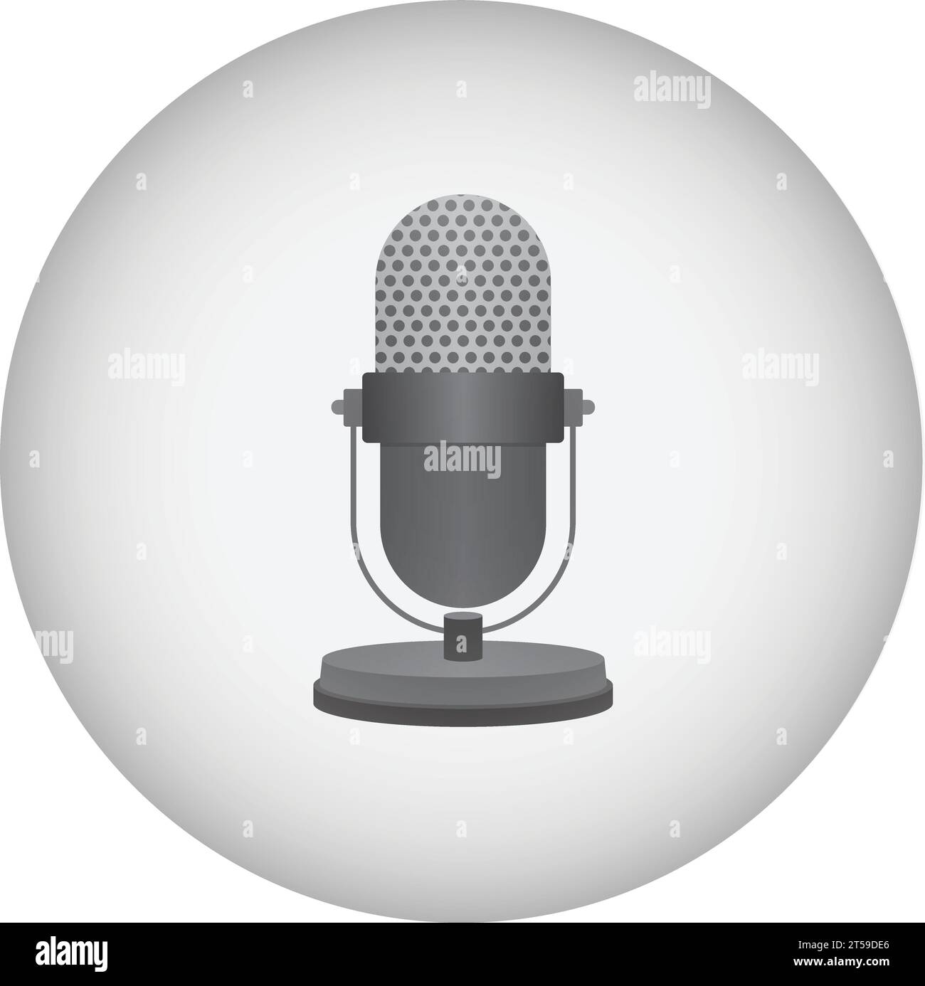 Button with studio table microphone icon Stock Vector Image & Art - Alamy