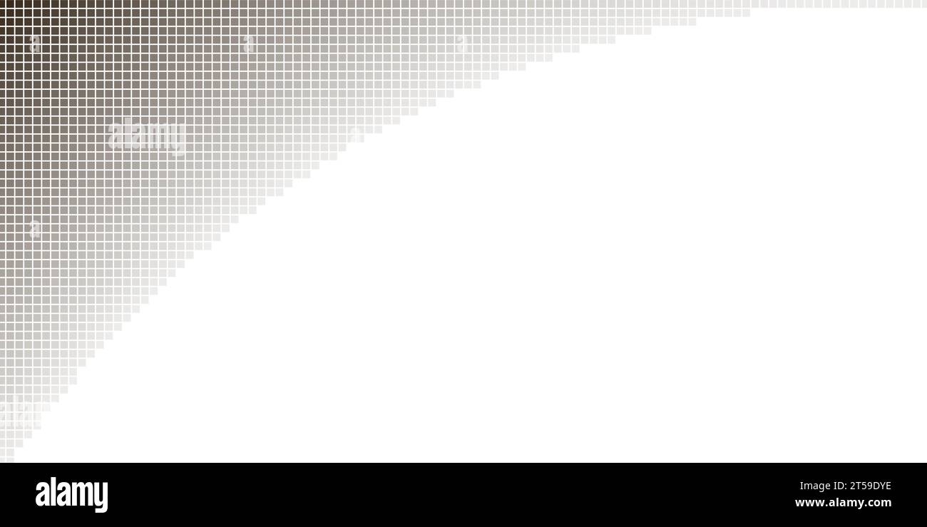 Corner screentone pattern of small black squares on a white background ...