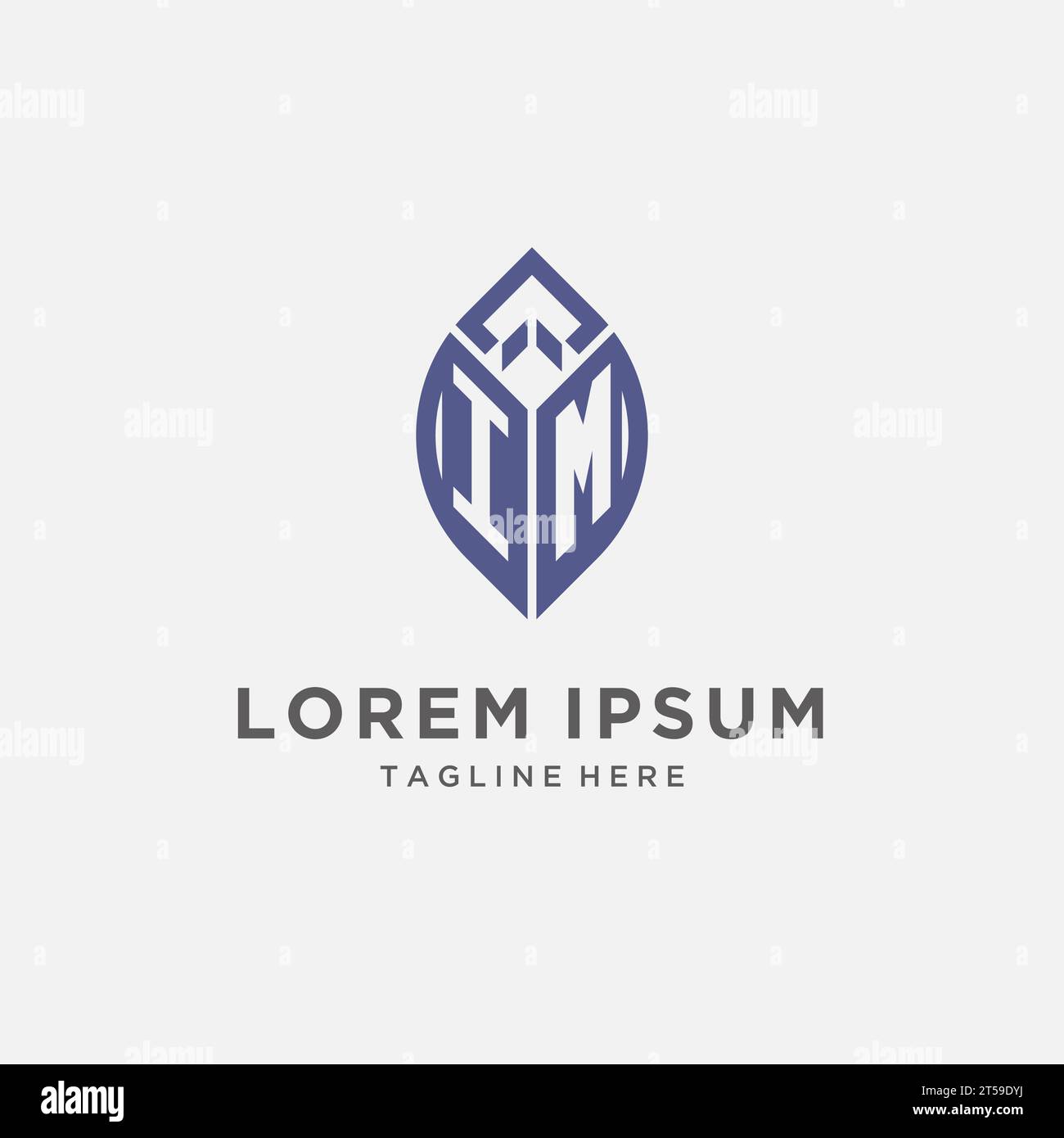 IM logo with leaf shape, clean and modern monogram initial logo design vector graphic Stock ...