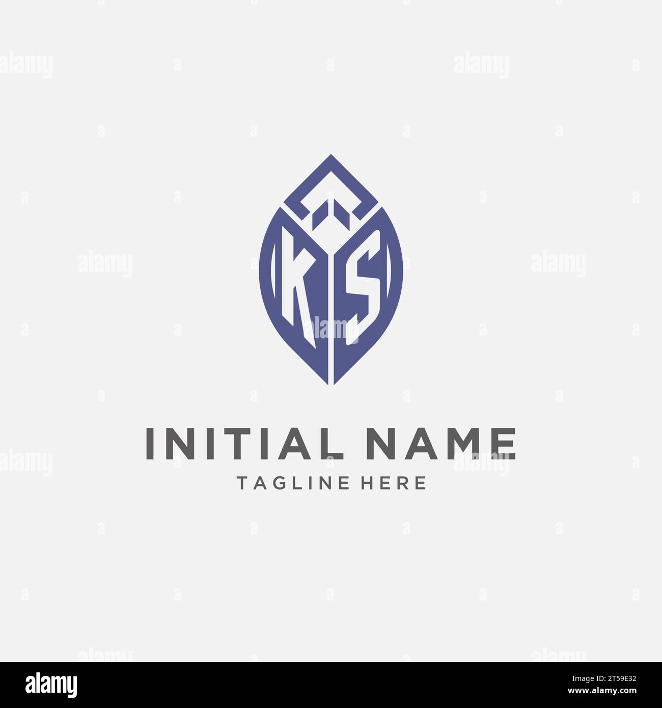 KS logo with leaf shape, clean and modern monogram initial logo design vector graphic Stock ...
