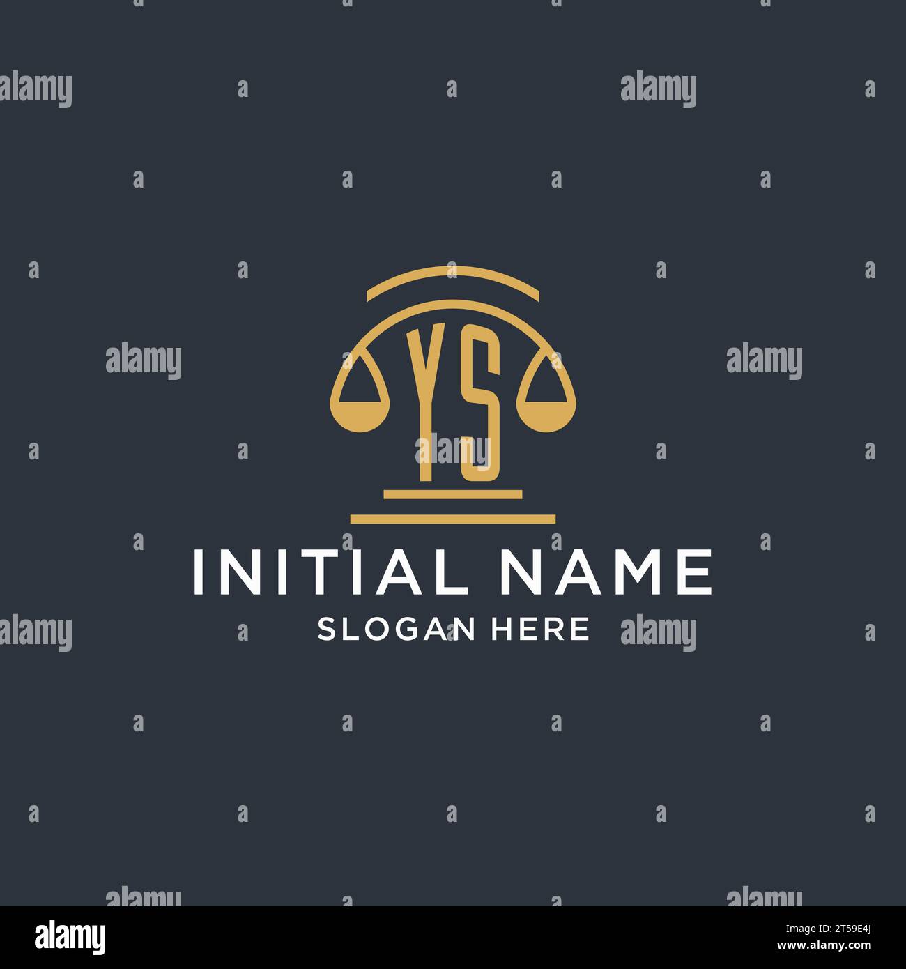 YS initial with scale of justice logo design template, luxury law and ...