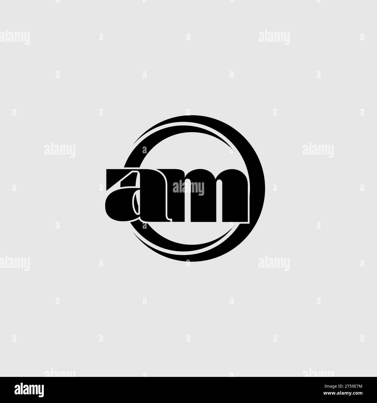 Letters AM simple circle linked line logo vector graphic Stock Vector ...
