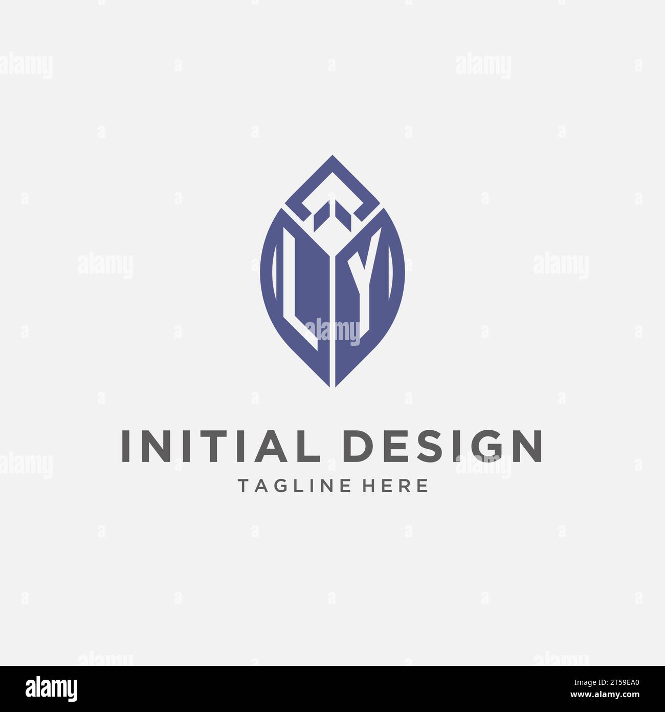 LY logo with leaf shape, clean and modern monogram initial logo design vector graphic Stock ...