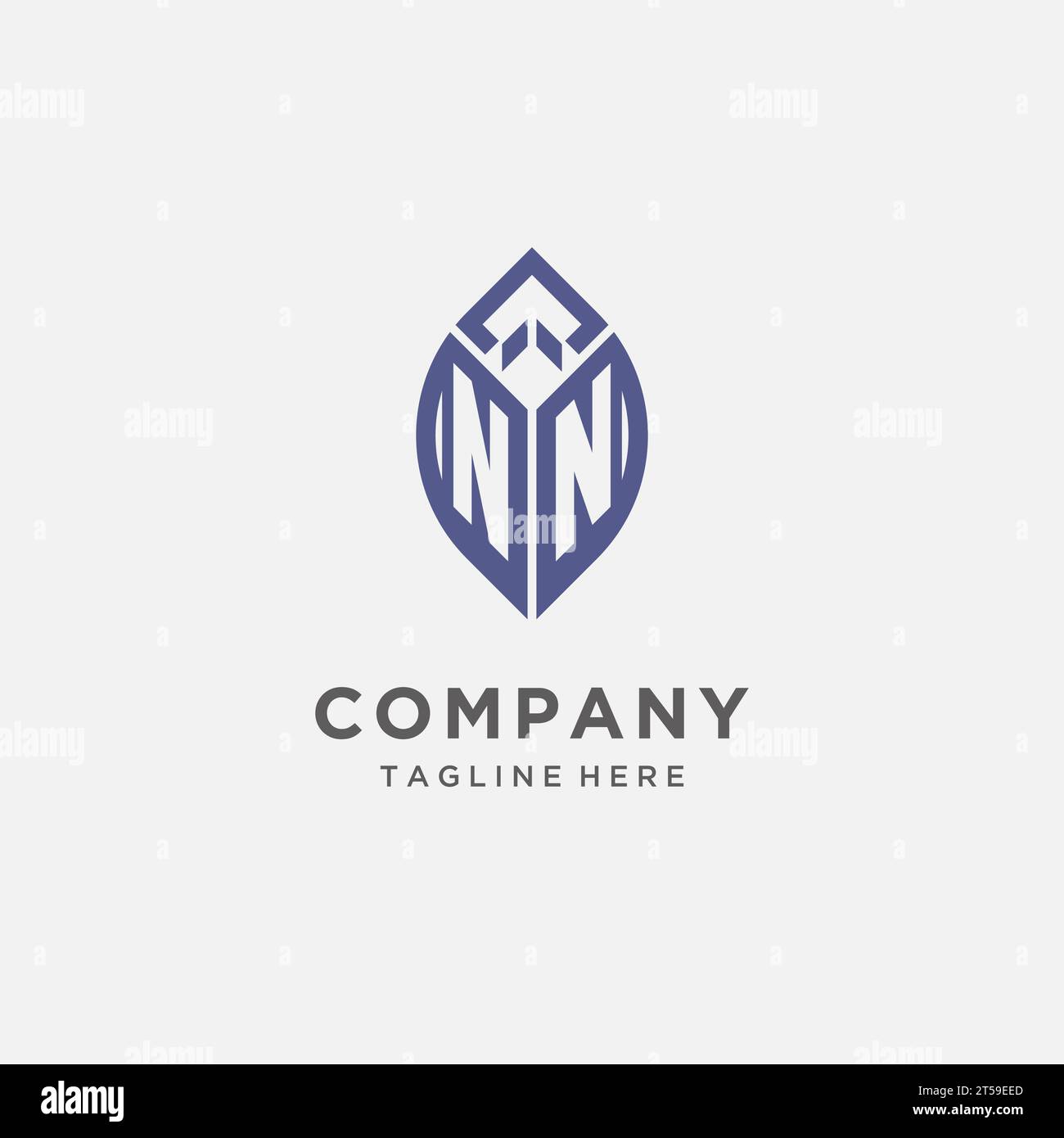 NN logo with leaf shape, clean and modern monogram initial logo design ...