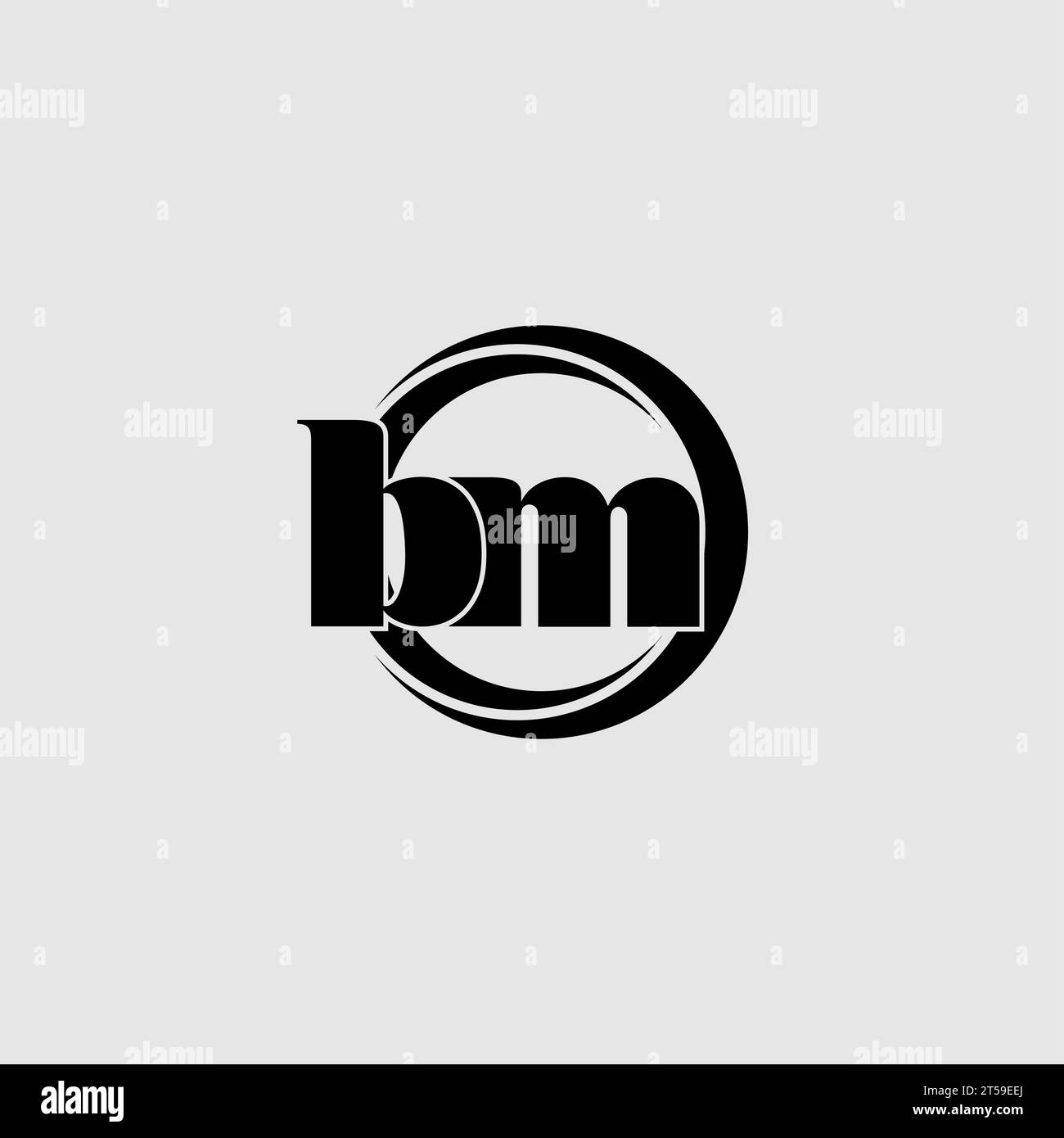 Letters BM simple circle linked line logo vector graphic Stock Vector ...