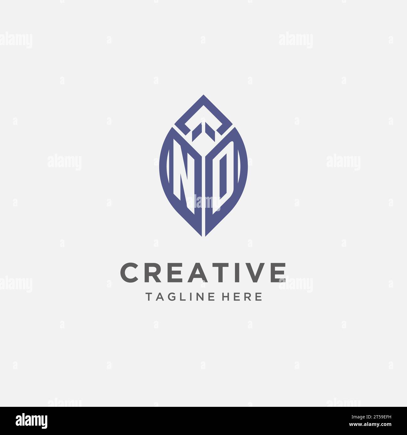 ND logo with leaf shape, clean and modern monogram initial logo design ...