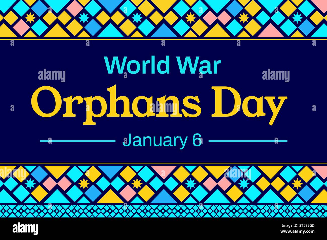 January 6 is observed as World War Orphans Day, background design with ...