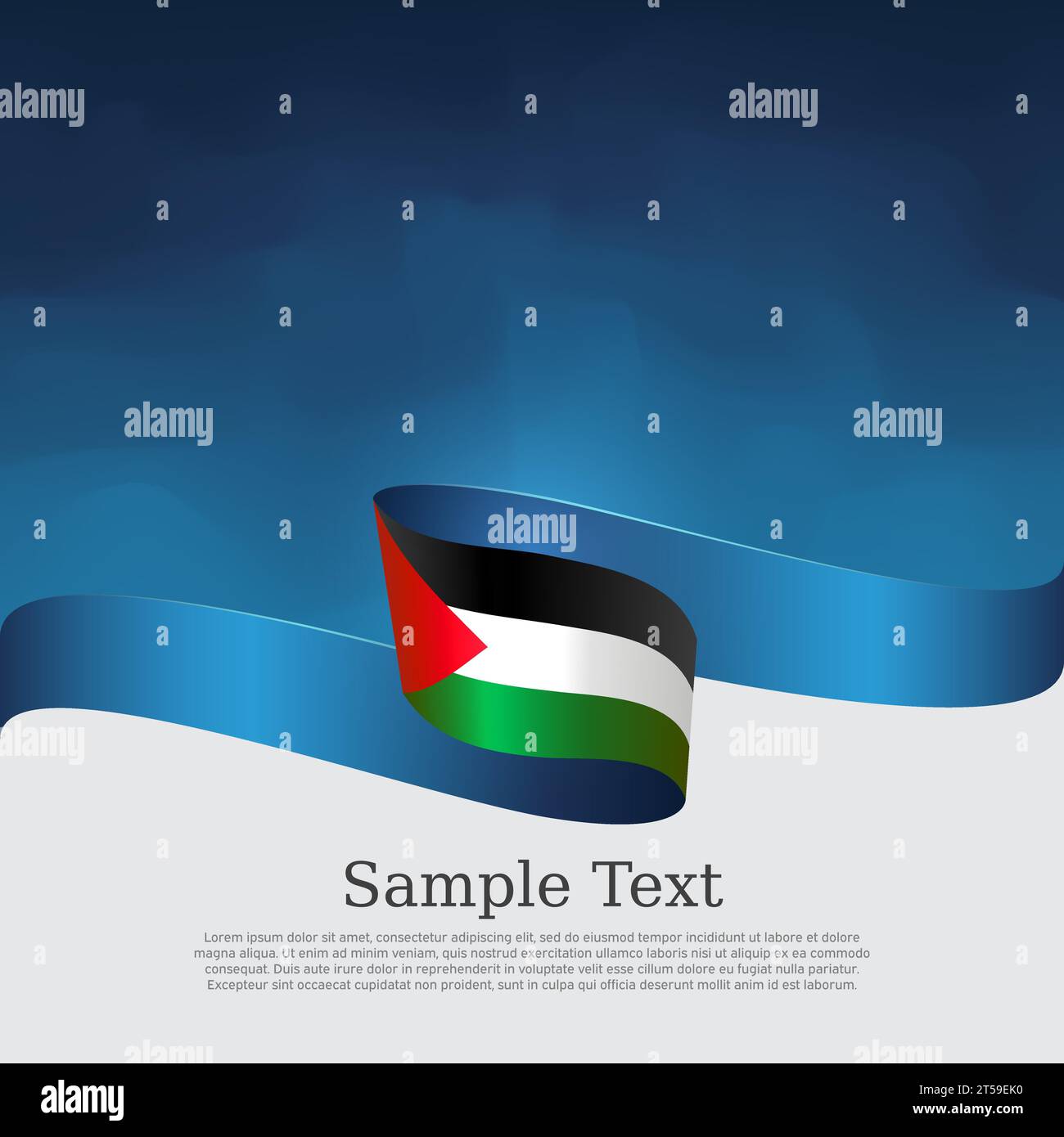 Palestine flag on blue white background. Palestinian brochure vector ...