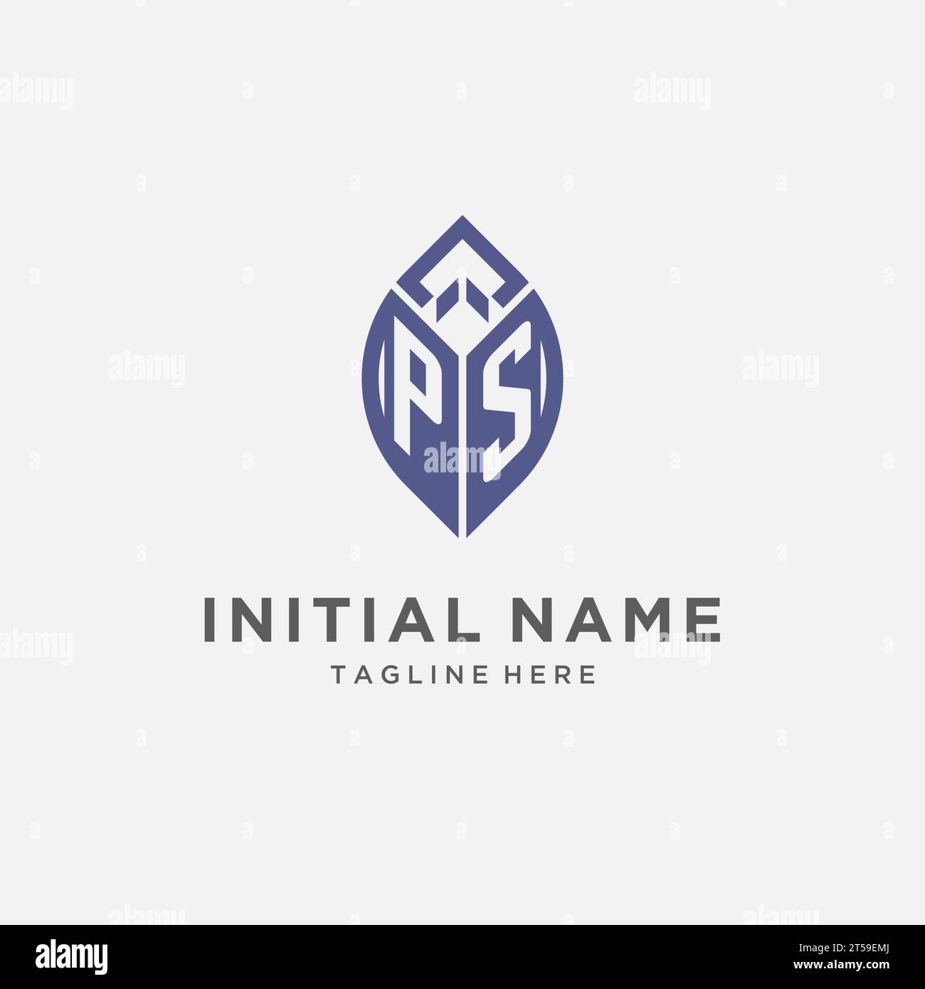 PS logo with leaf shape, clean and modern monogram initial logo design vector graphic Stock ...