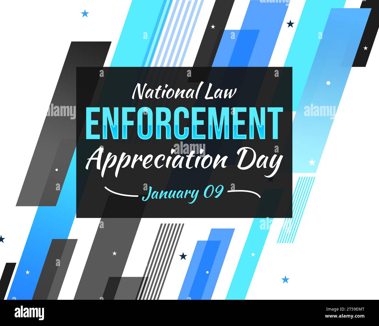 Law Enforcement Appreciation day wallpaper with blue color shapes and ...