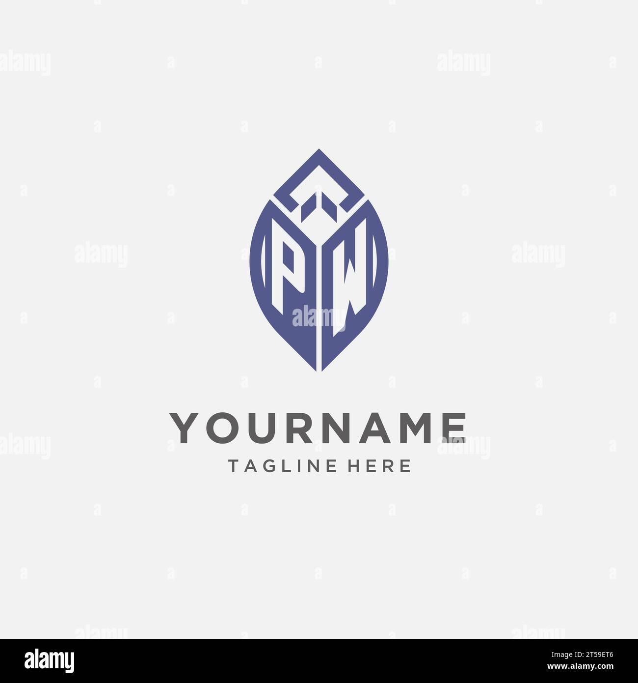 PW logo with leaf shape, clean and modern monogram initial logo design vector graphic Stock ...