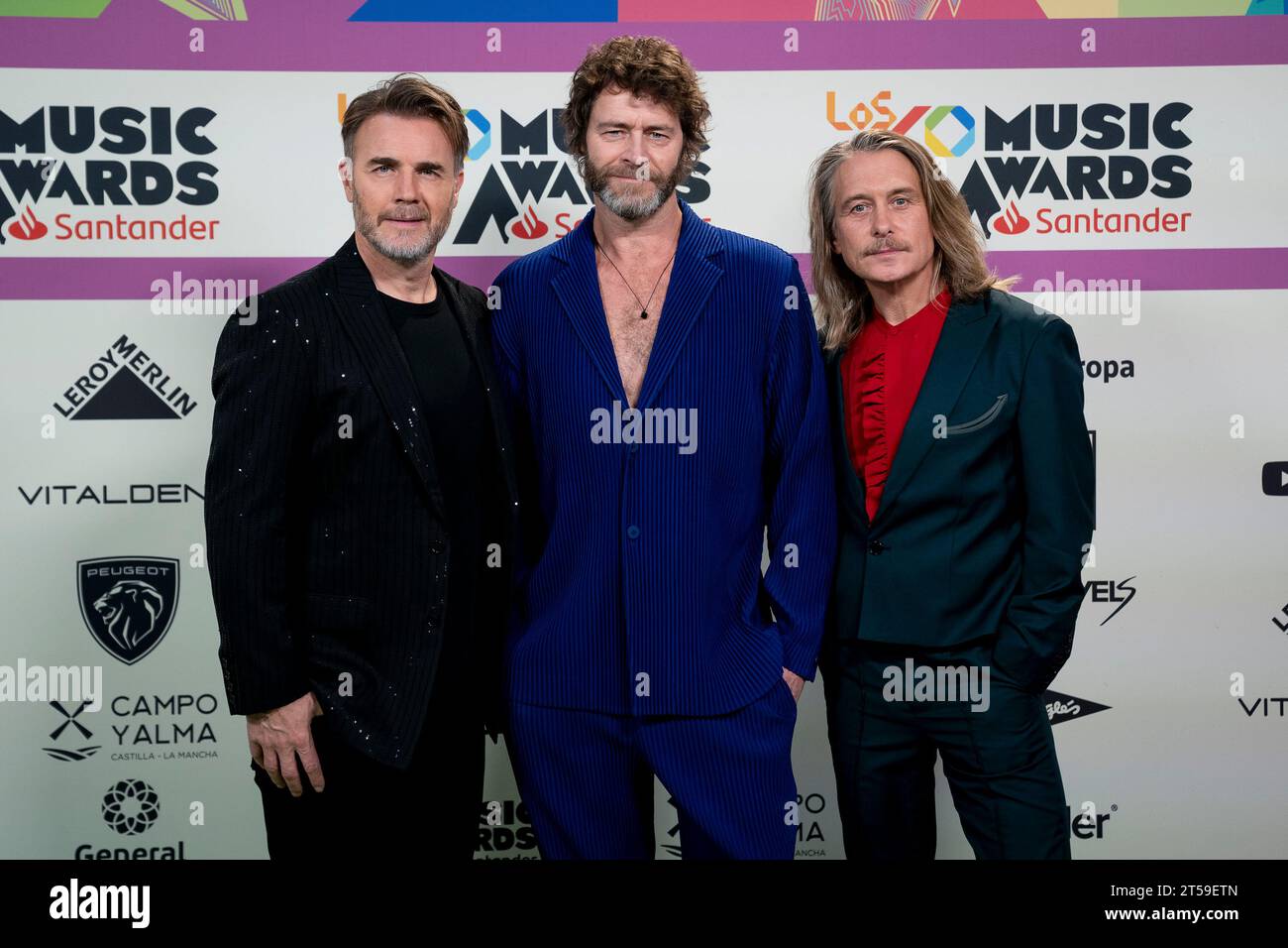 Members of the group Take That pose during the photocall of the 40 ...