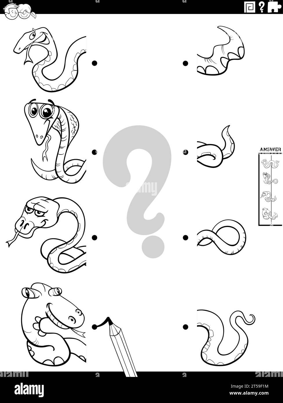 Black and white cartoon illustration of educational activity of ...