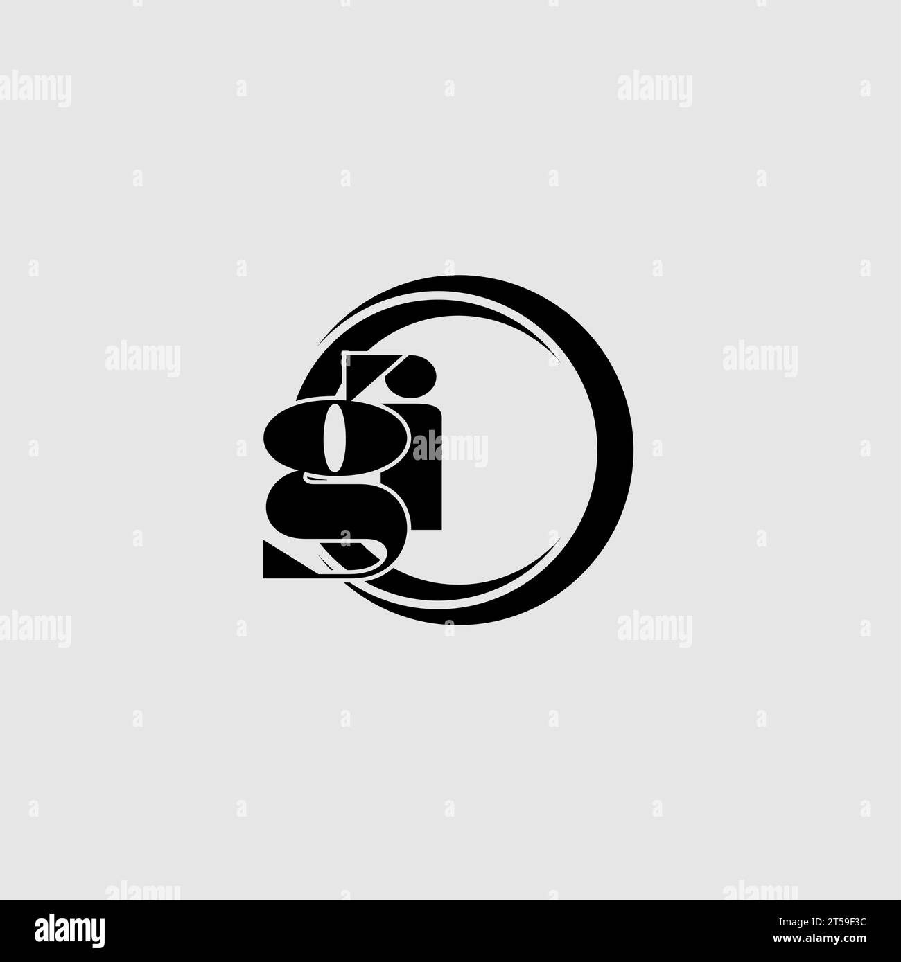 Letters GI simple circle linked line logo vector graphic Stock Vector ...
