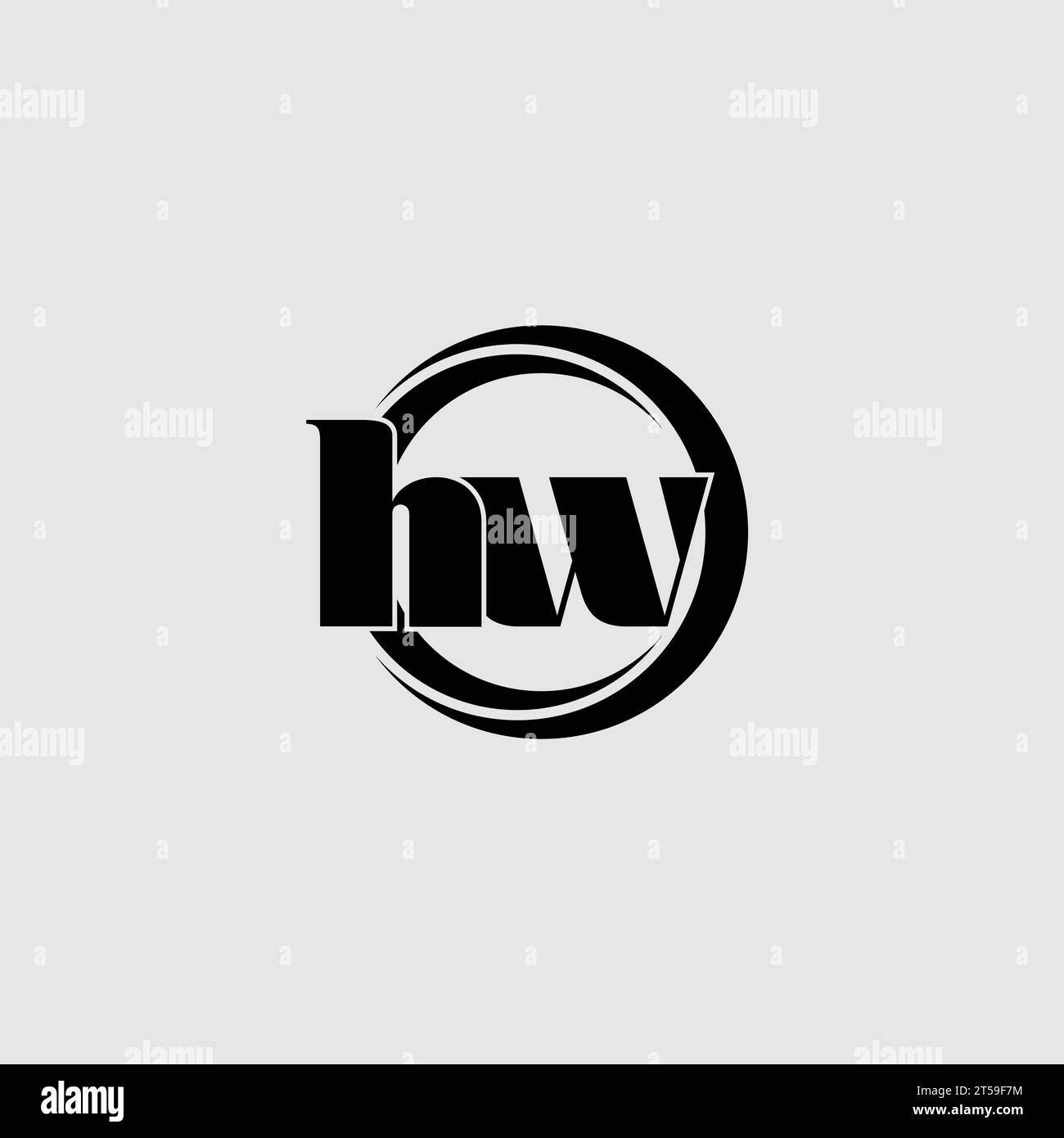 Letters HW simple circle linked line logo vector graphic Stock Vector ...