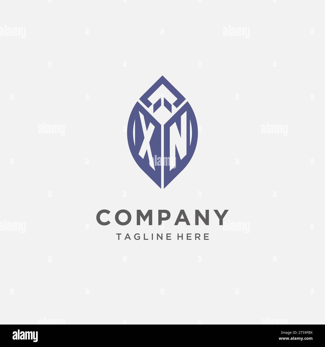 XN logo with leaf shape, clean and modern monogram initial logo design vector graphic Stock ...