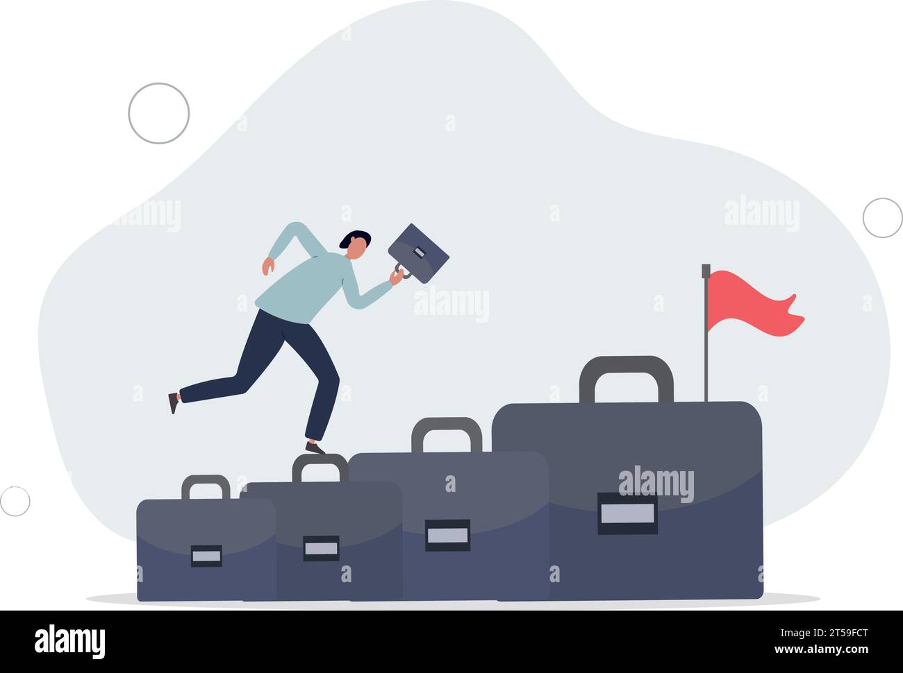 Career growth development plan, job promotion or motivation to achieve ...