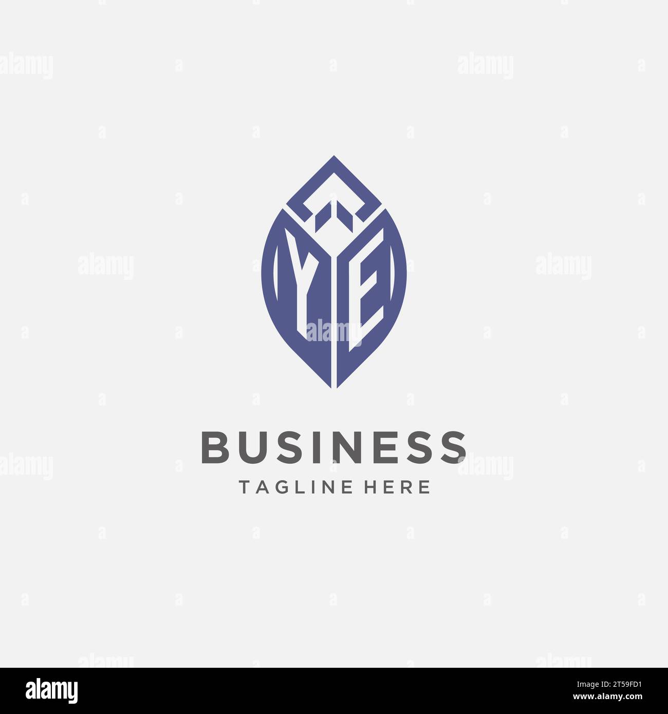 YE logo with leaf shape, clean and modern monogram initial logo design ...