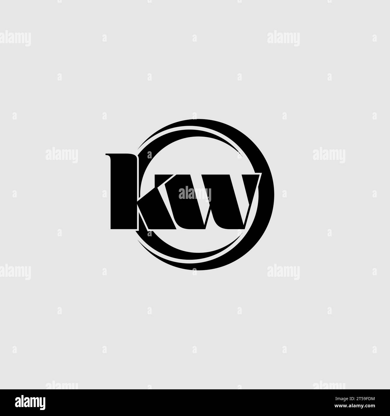 Letters KW simple circle linked line logo vector graphic Stock Vector ...