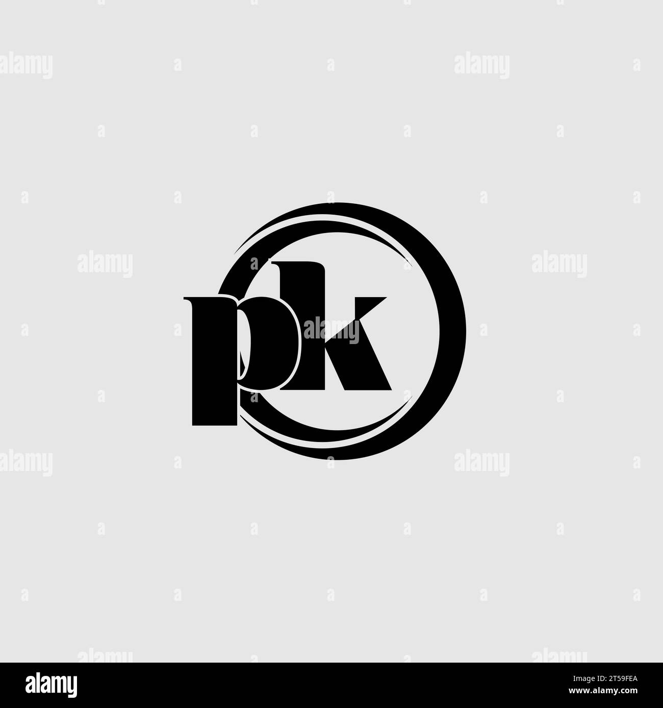 Letters PK simple circle linked line logo vector graphic Stock Vector ...