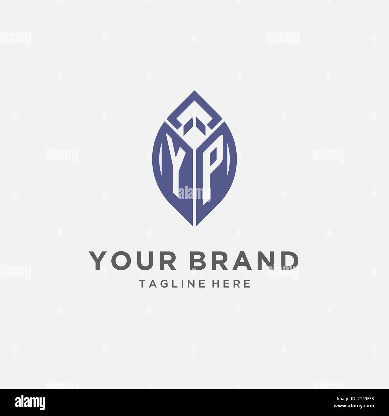 YP logo with leaf shape, clean and modern monogram initial logo design ...